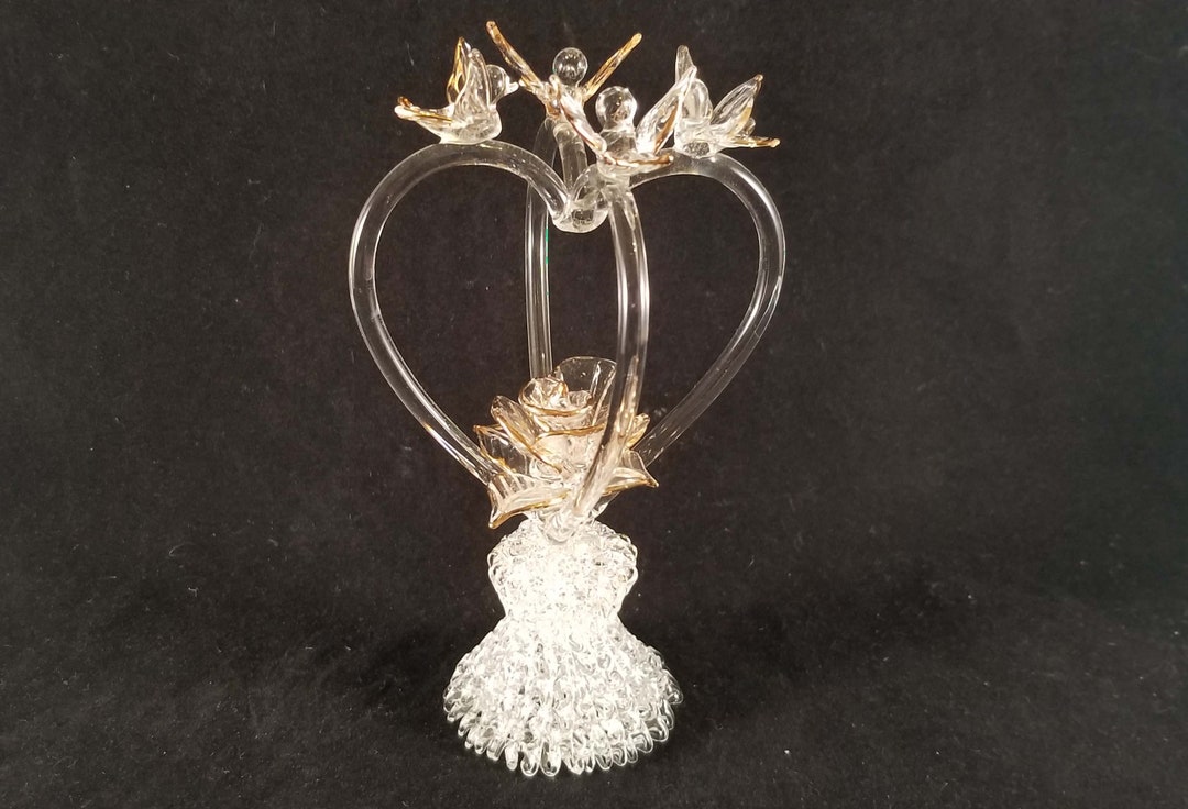Double Heart Wedding Cake Topper. - Etsy