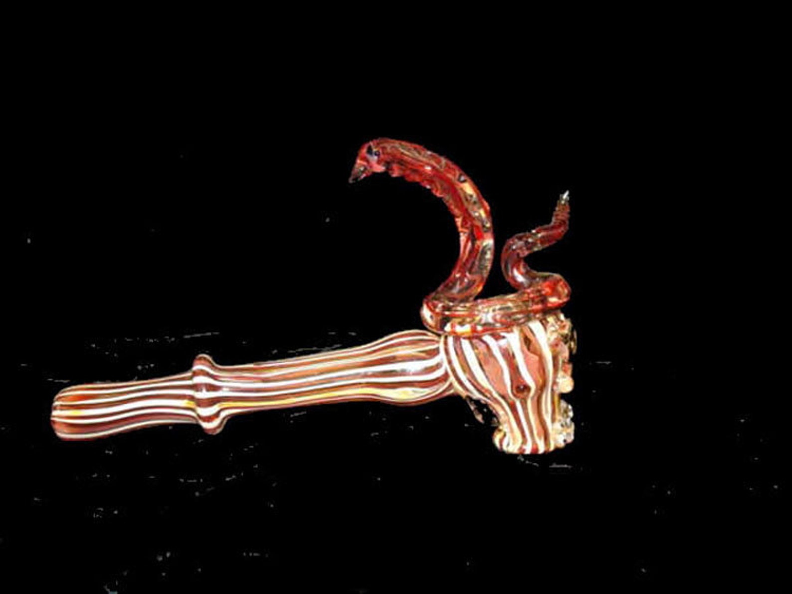 Hand Blown Glass Skeleton Face With a Cobra Pipe | Etsy