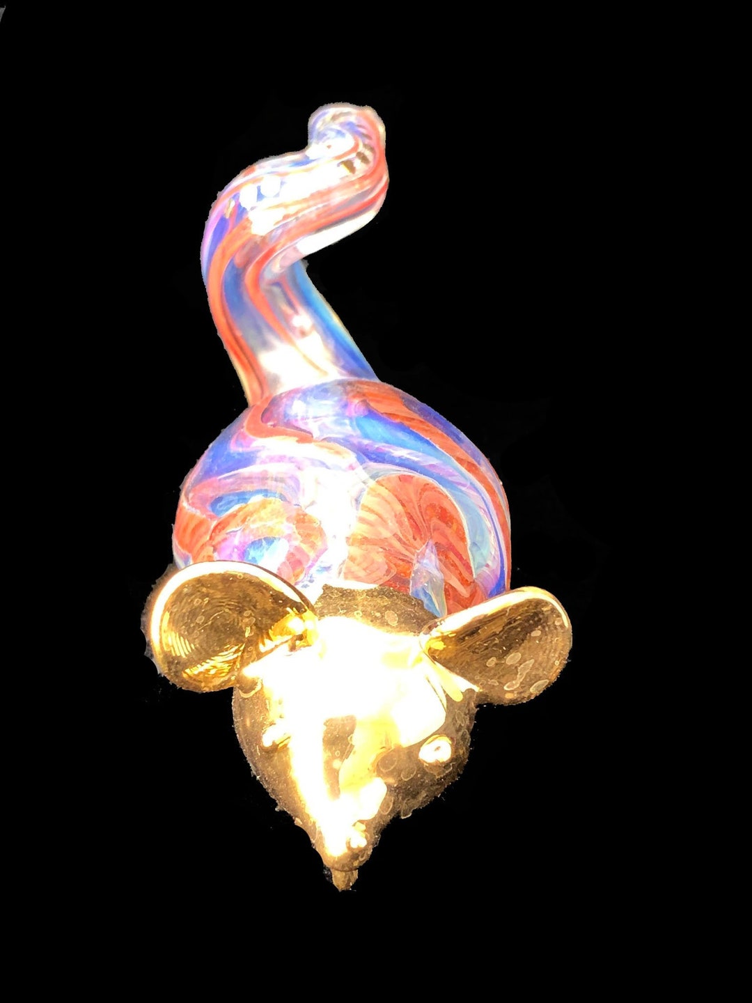 Hand Blown Glass Mouse Pipe - Etsy