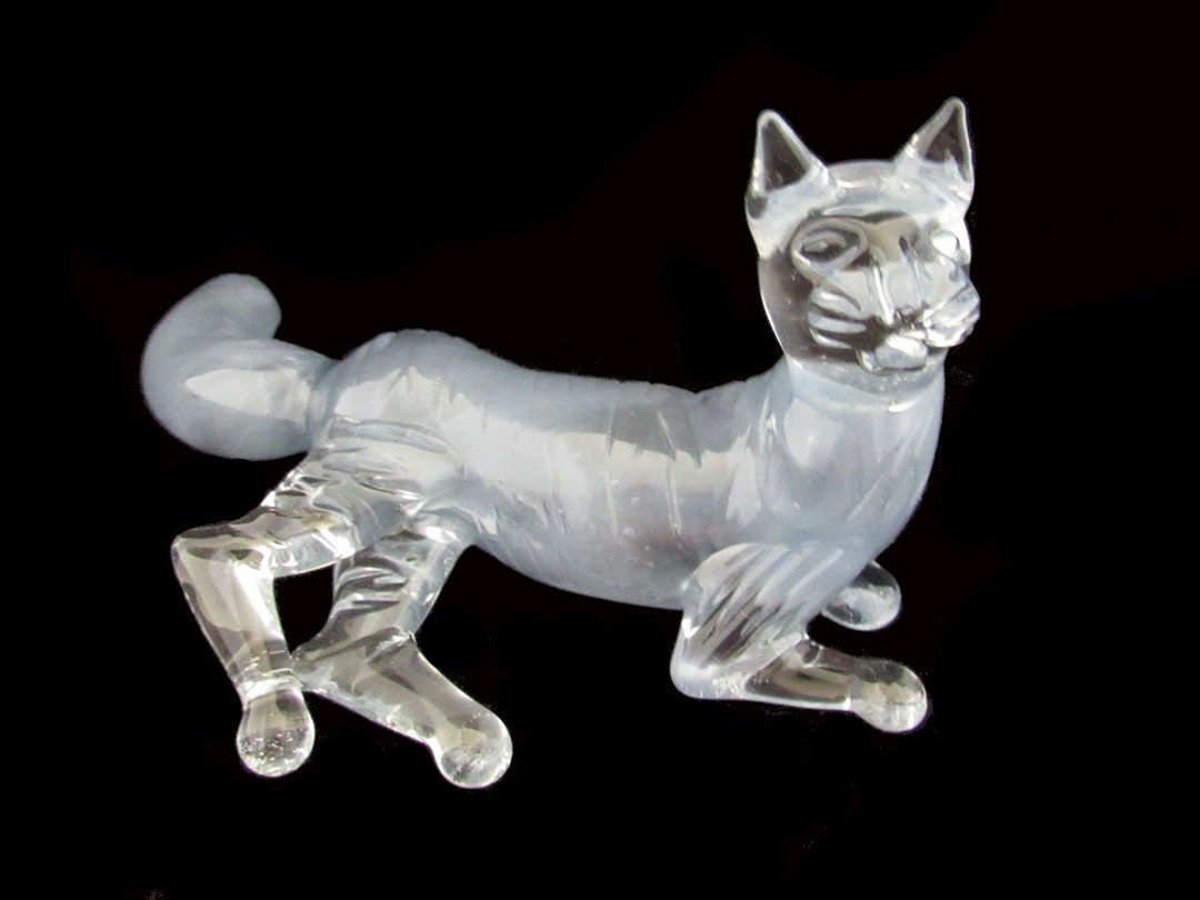 Hand Blown Glass Lying Cat Pipe. - Etsy
