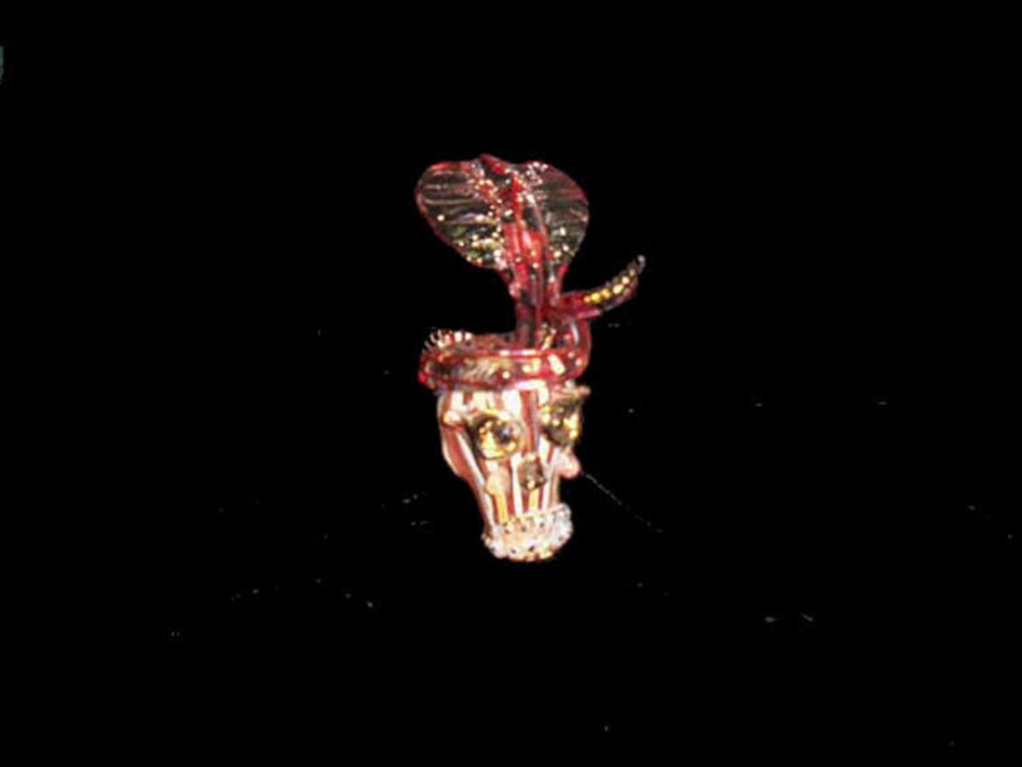 Hand Blown Glass Skeleton Face With a Cobra Pipe | Etsy