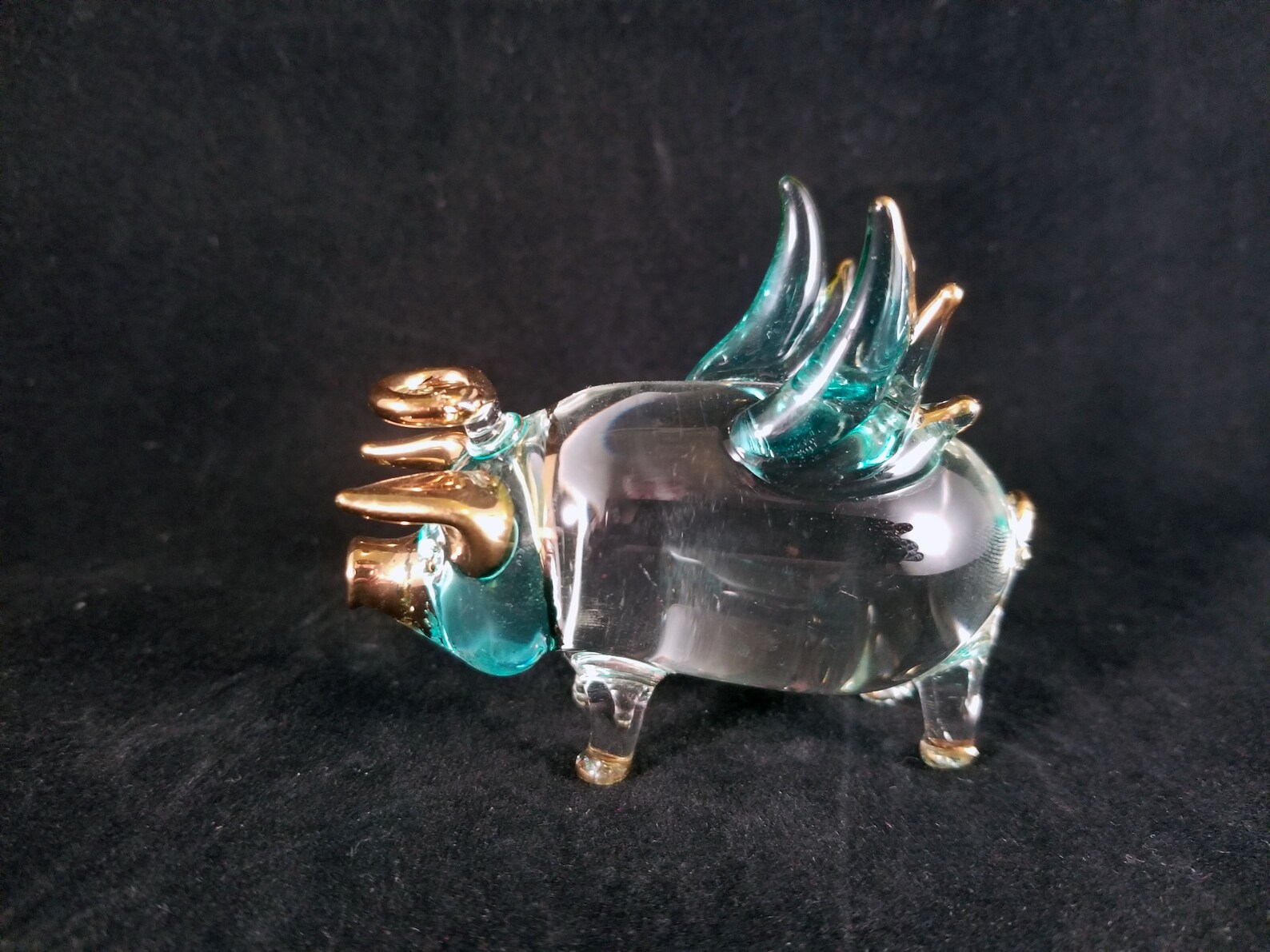 Hand Blown Glass Pig With Wings | Etsy