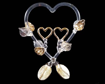 Small Wedding Bells in a Heart Wedding Cake Topper. | Etsy