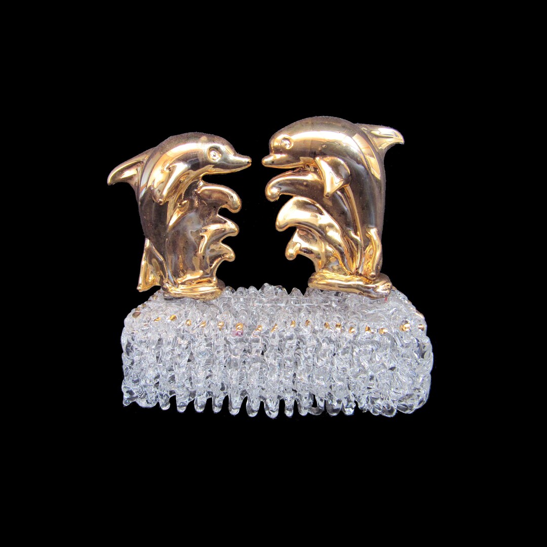 Mini Golden Dolphins Cake Topper. - Etsy