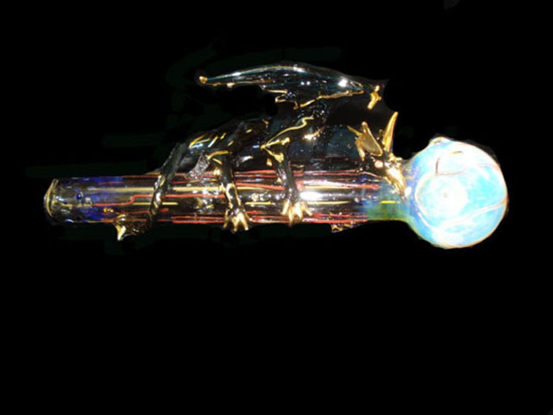 Hand Blown Glass Dragon Pipe. - Etsy