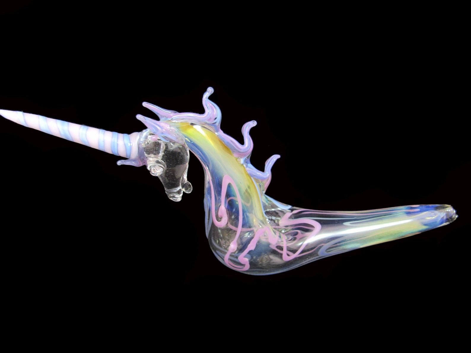 Hand Blown Glass Unicorn Pipe. - Etsy