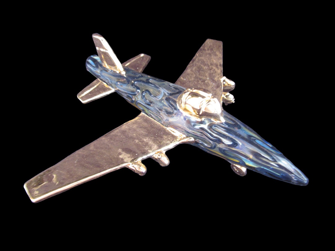 Hand Blown Glass Jet Airplane Pipe. - Etsy