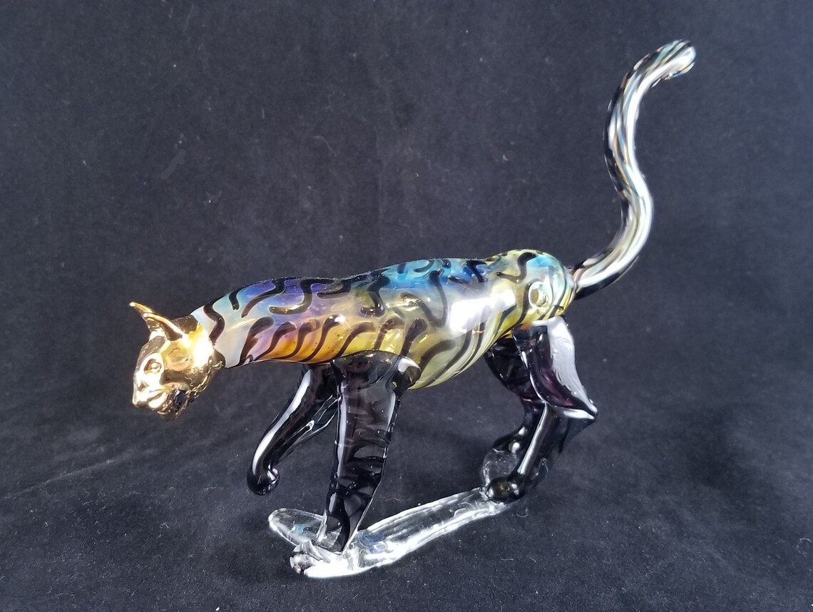 Hand Blown Glass Cat Pipe. - Etsy