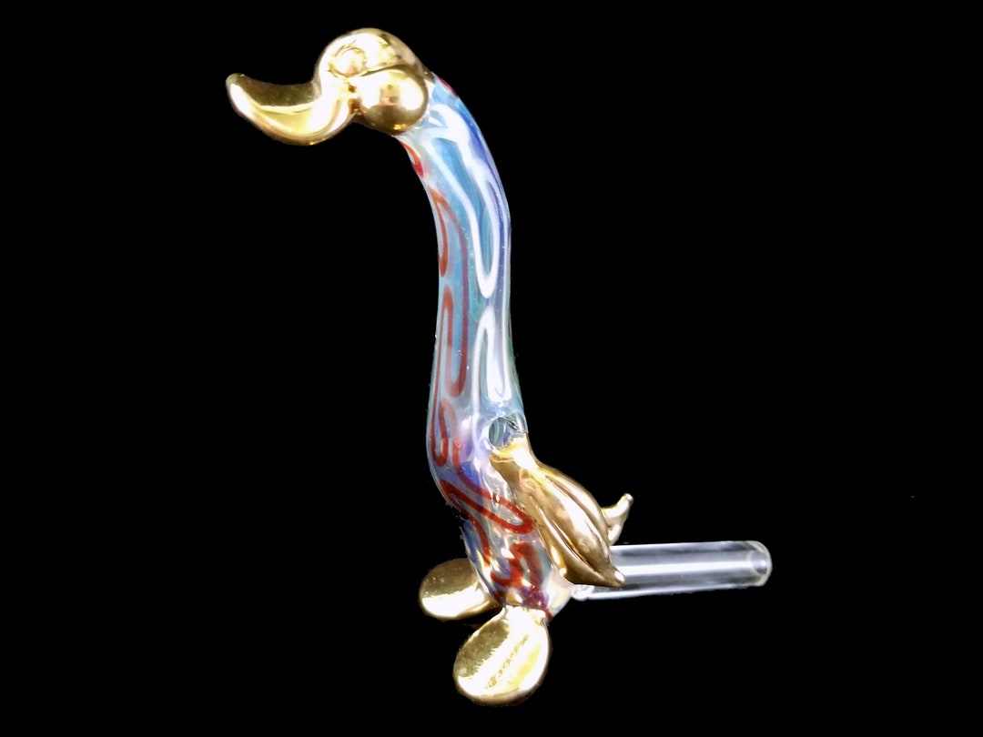 Hand Blown Glass Duck Pipe. - Etsy