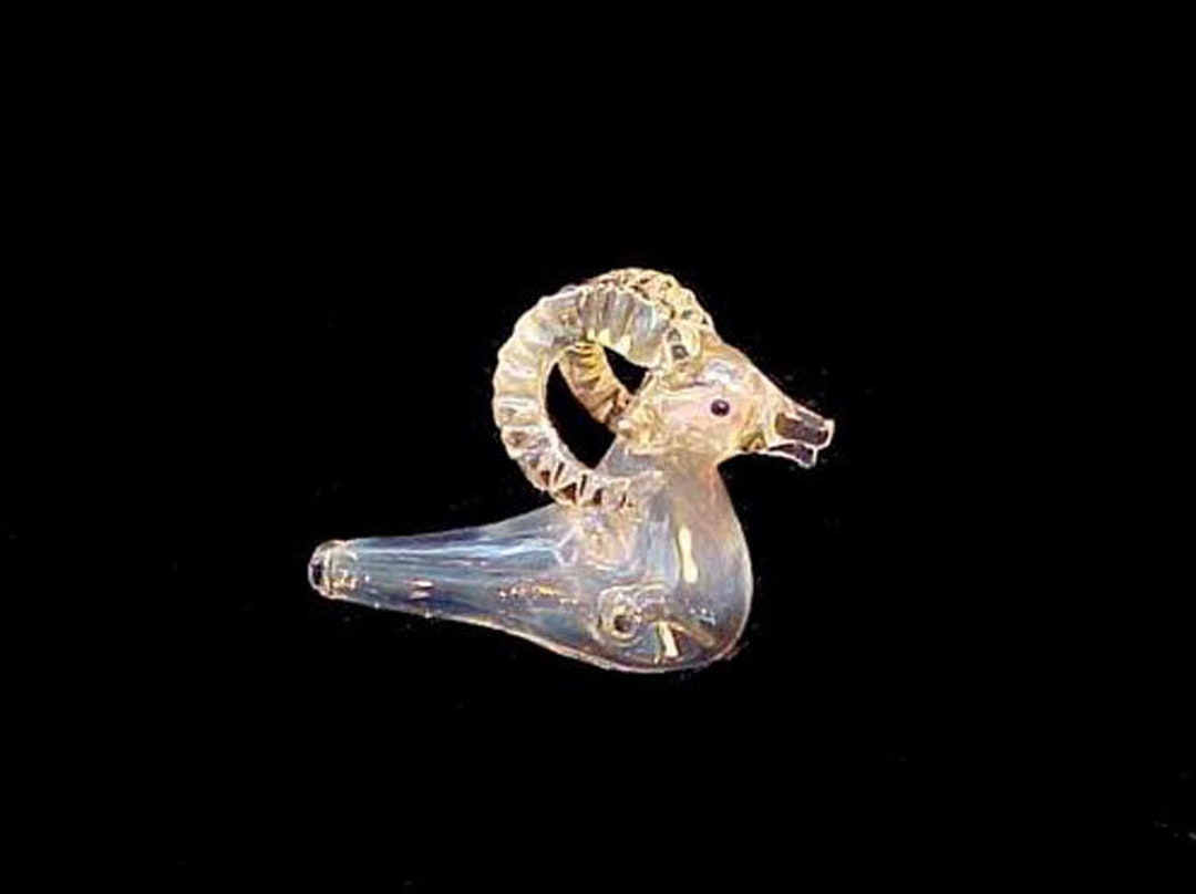 Hand Blown Glass Ram Pipe. - Etsy