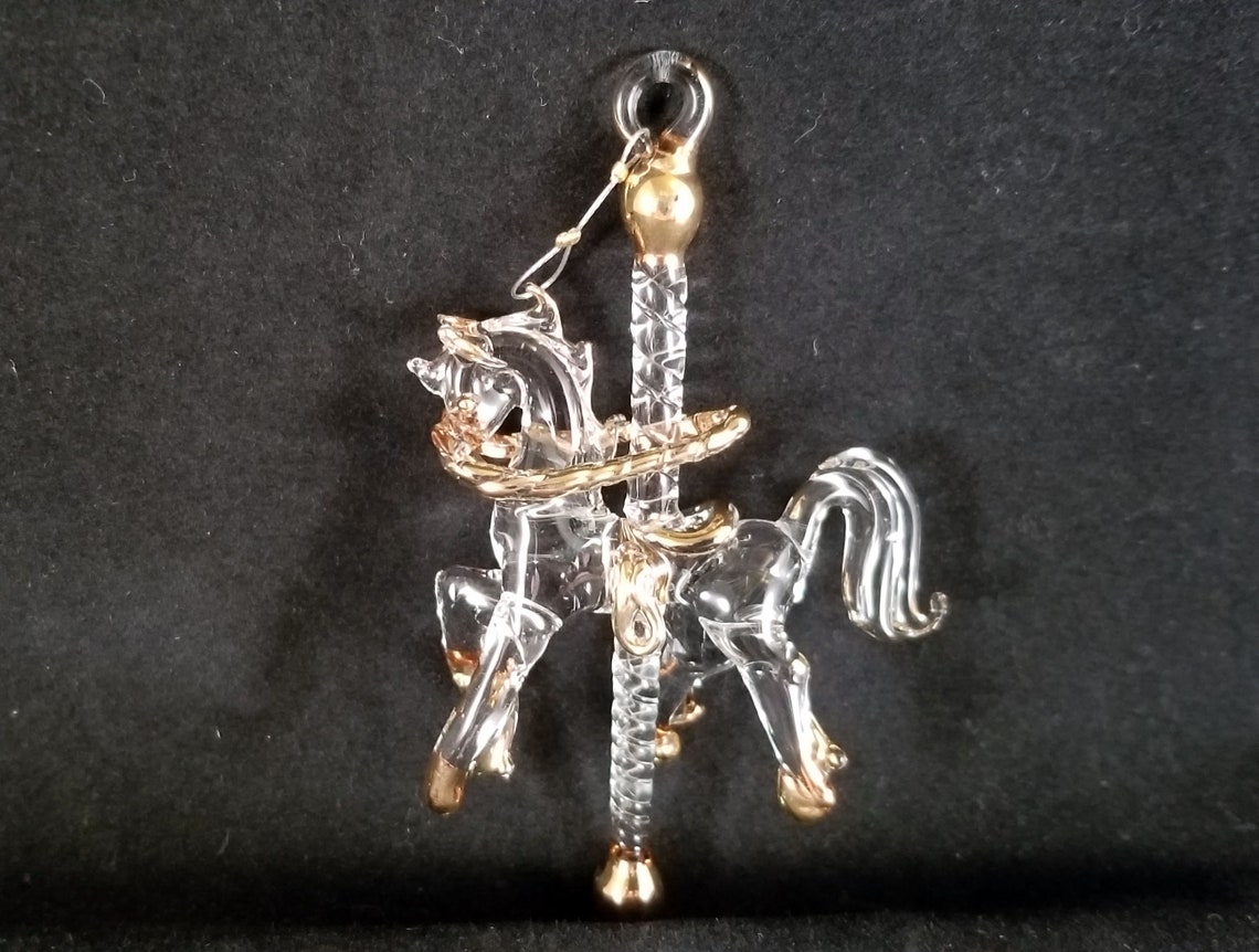 Hand Blown Glass Carousel Horse - Etsy