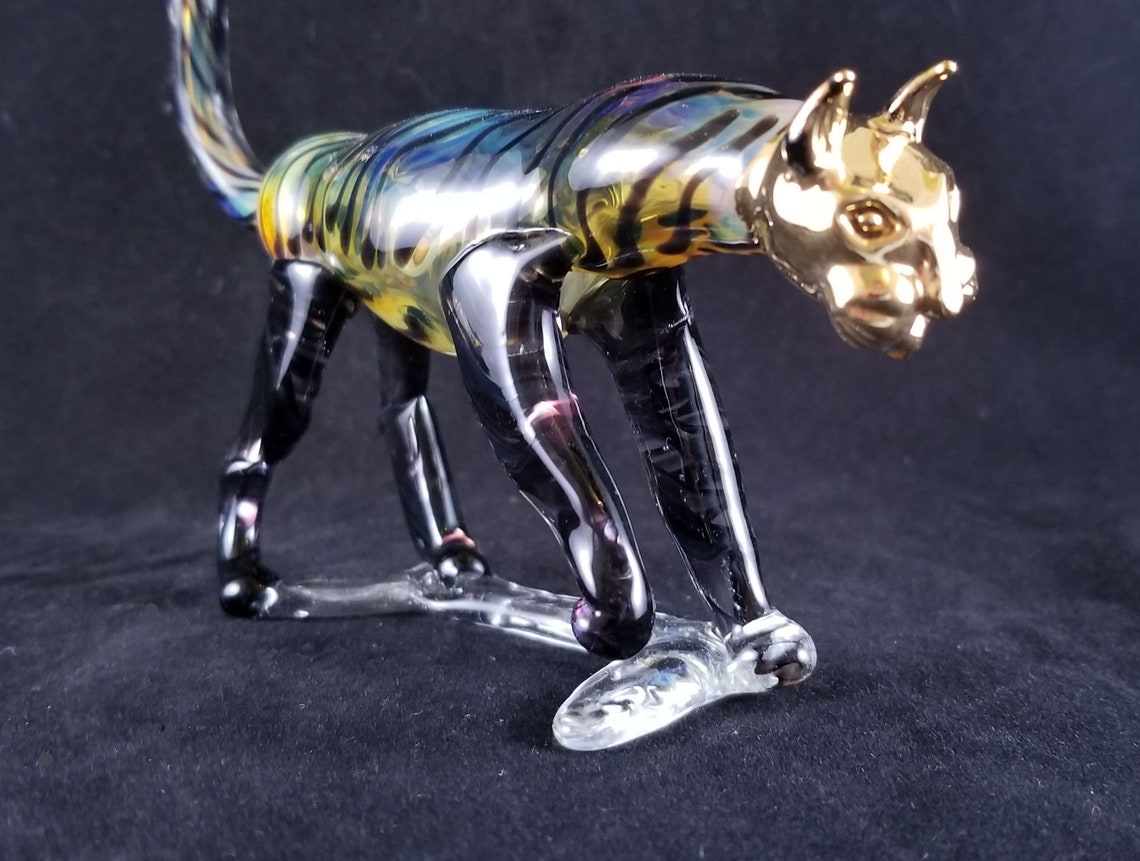 Hand Blown Glass Cat Pipe. - Etsy
