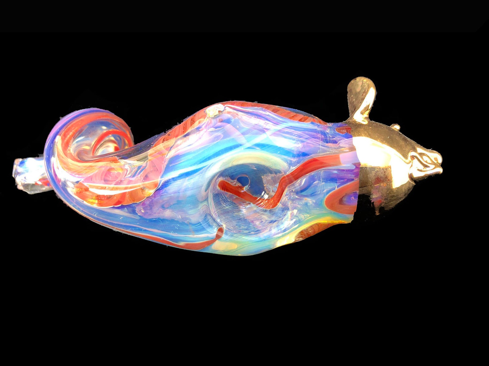 Hand Blown Glass Mouse Pipe | Etsy