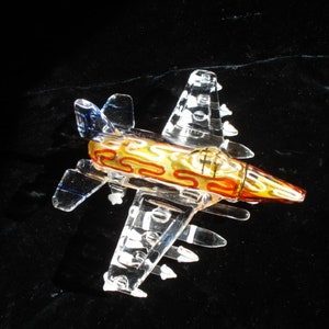 Hand Blown Glass Jet Airplane Pipe. - Etsy
