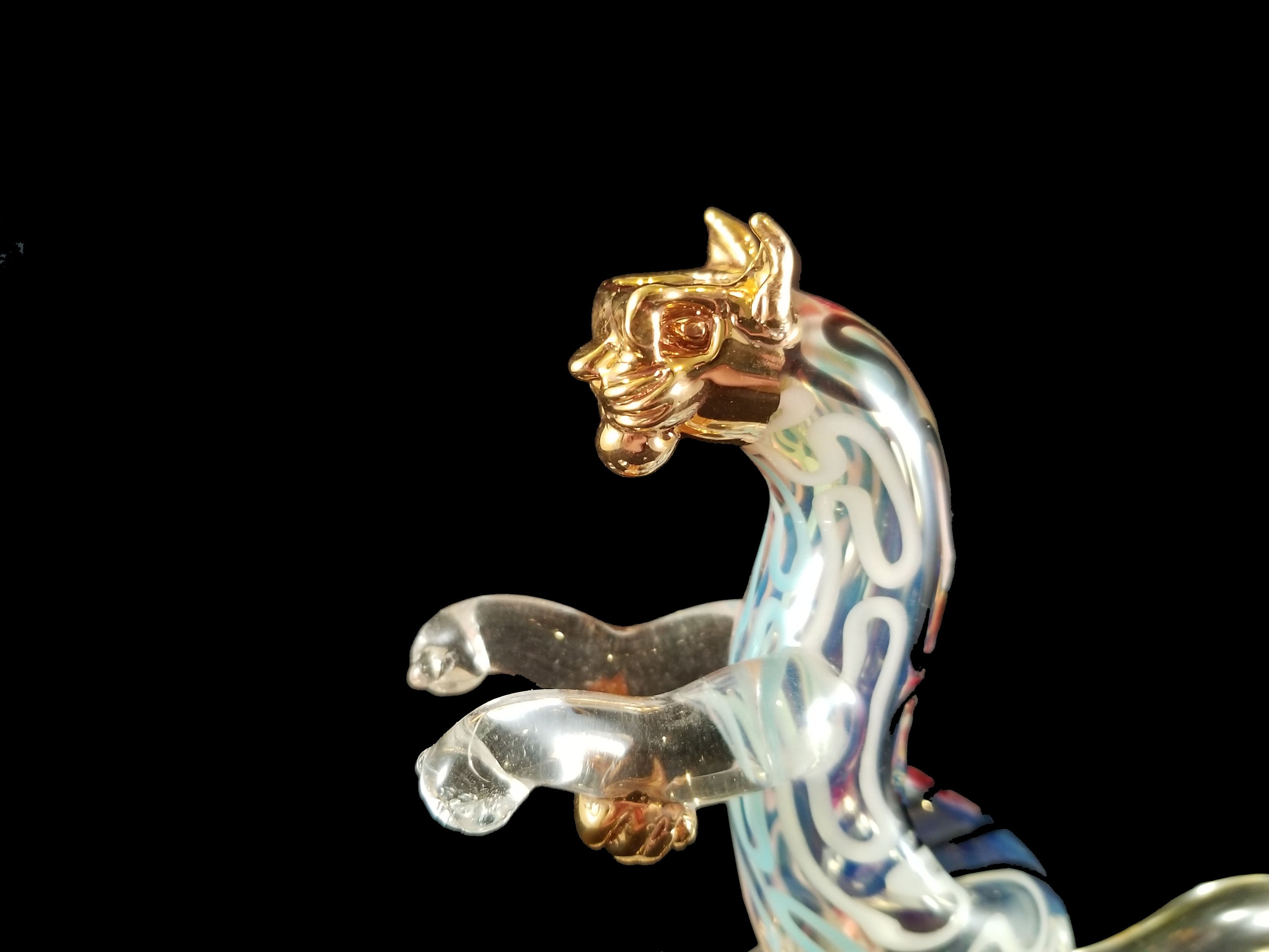 Hand Blown Glass Cool Cat Pipe. | Etsy