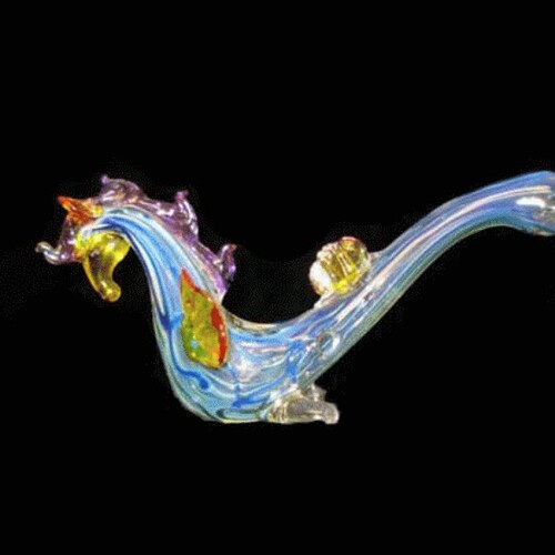 Hand Blown Glass Snake Dragon Pipe. - Etsy