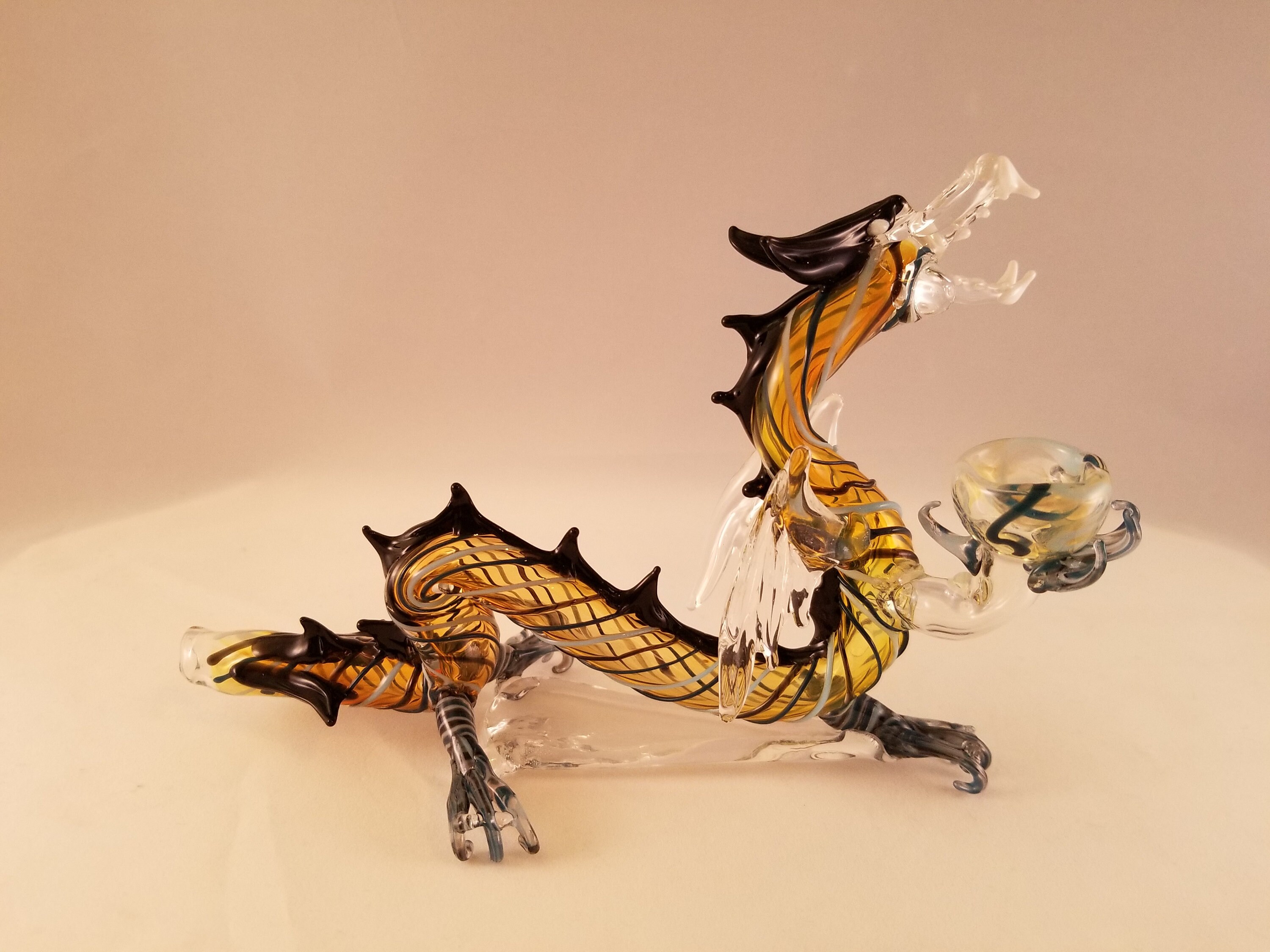 Hand Blown Glass Dragon Pipe With Wings. - Etsy