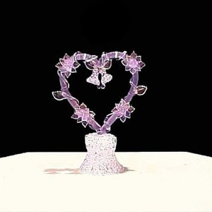 Roses Wedding Cake Topper With Four Roses on a Heart. - Etsy