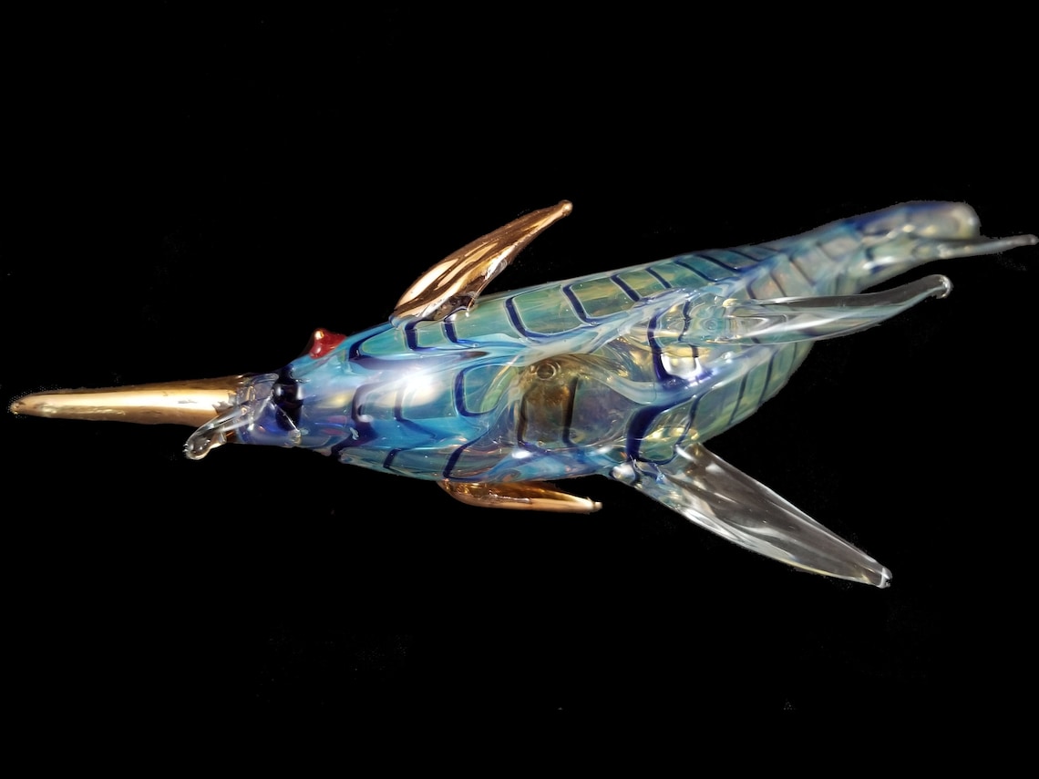 Hand Blown Glass Swordfish Pipe. | Etsy