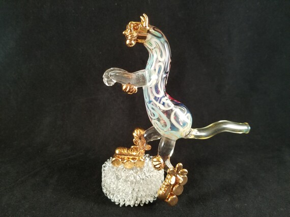 Hand blown glass cool cat pipe. | Etsy