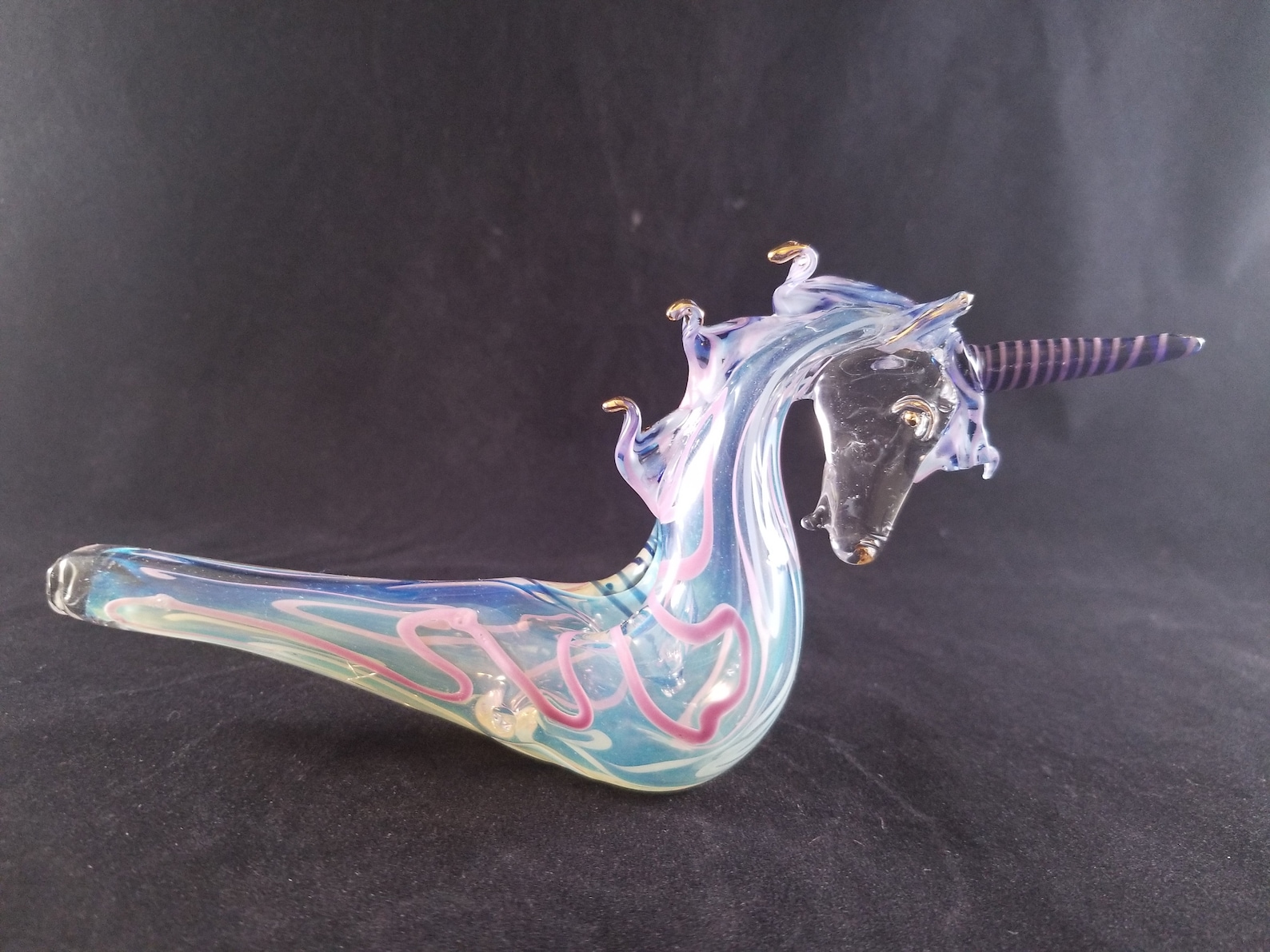 Hand Blown Glass Unicorn Pipe. - Etsy