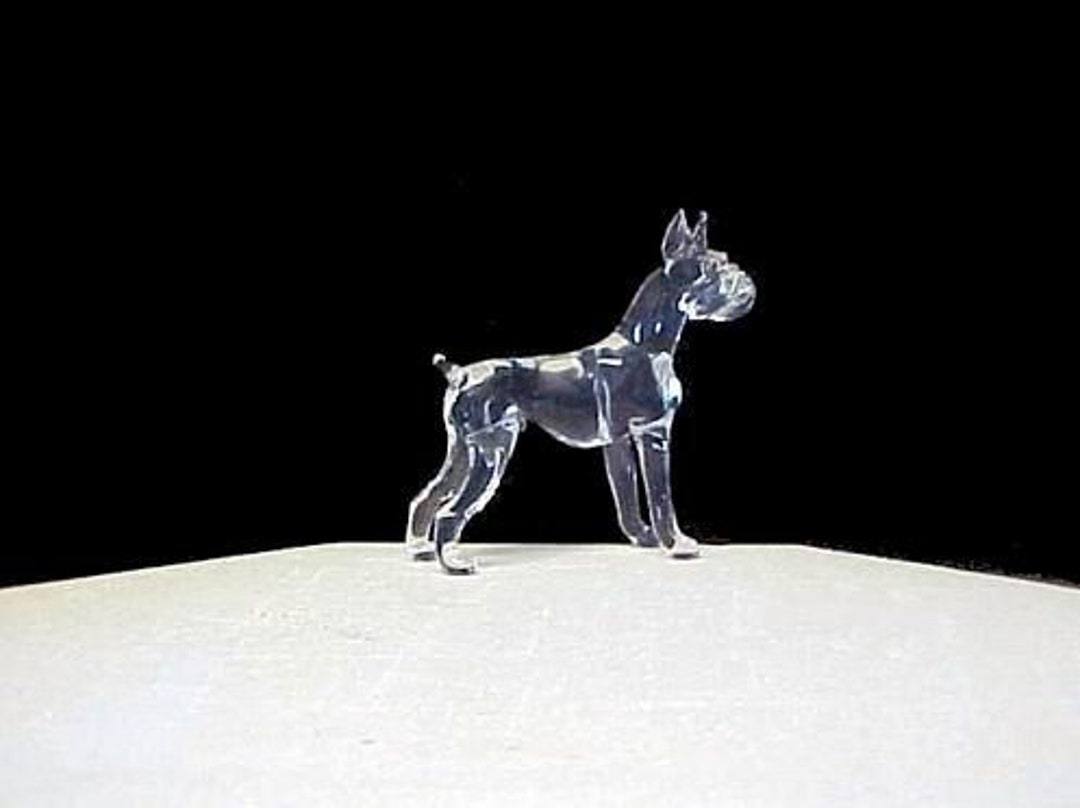 Hand Blown Glass Standing Boxer Figurine. - Etsy