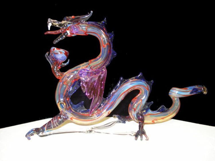 Hand blown glass dragon pipe with wings. Art & Collectibles Glass ...
