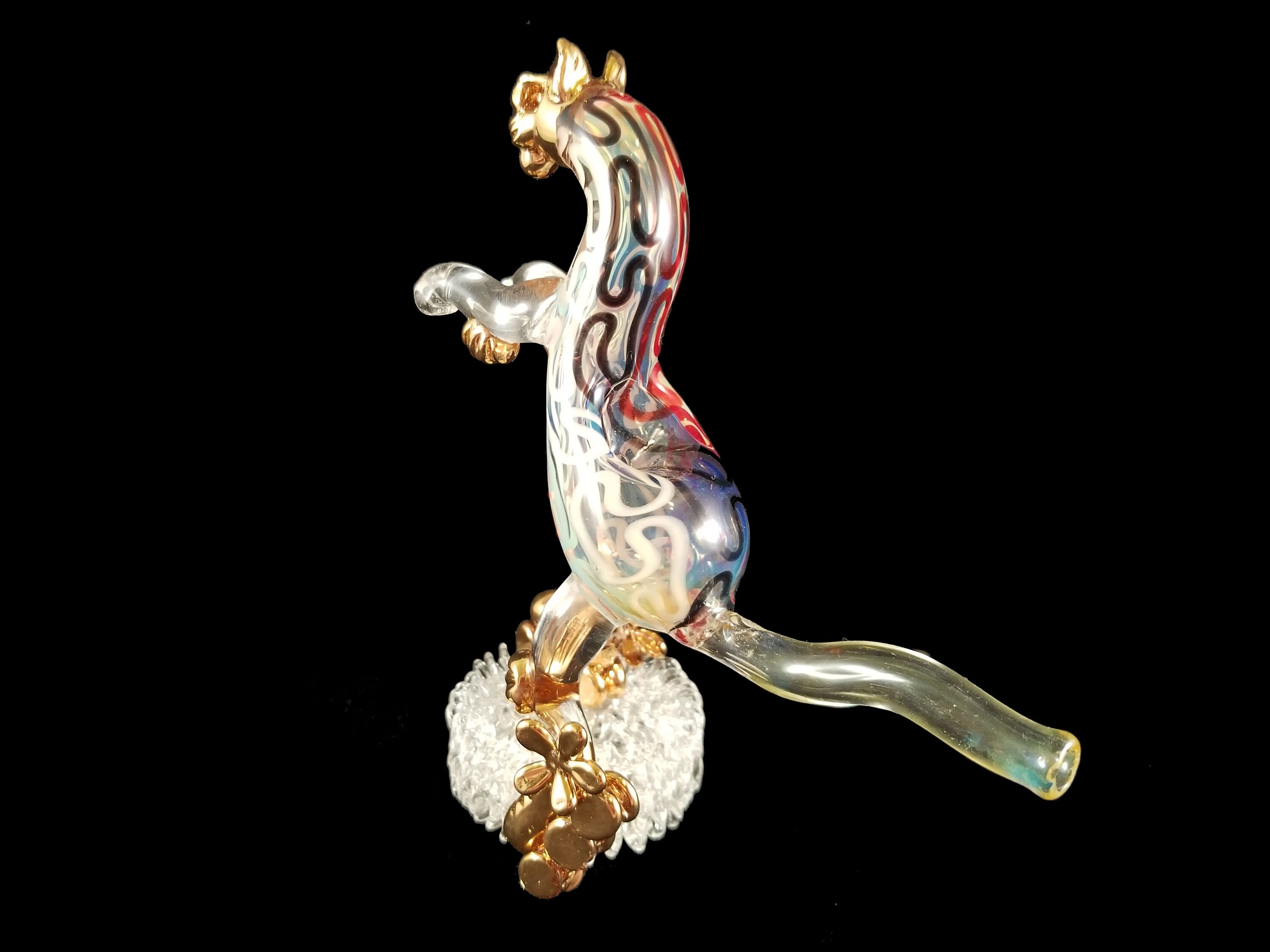 Hand Blown Glass Cool Cat Pipe. | Etsy