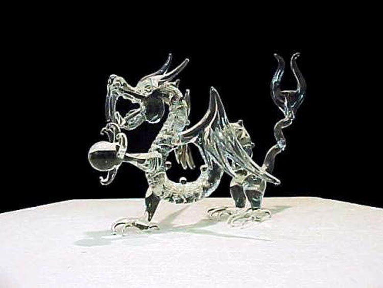 Hand Blown Glass Chinese Dragon - Etsy