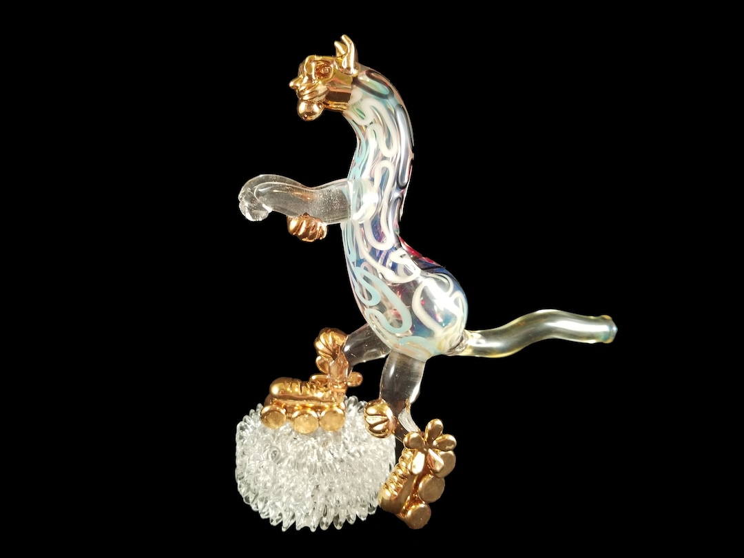 Hand Blown Glass Cool Cat Pipe. - Etsy
