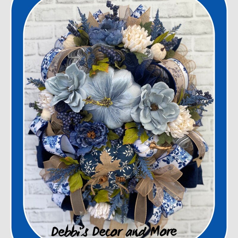 Blue Fall Wreath - Etsy