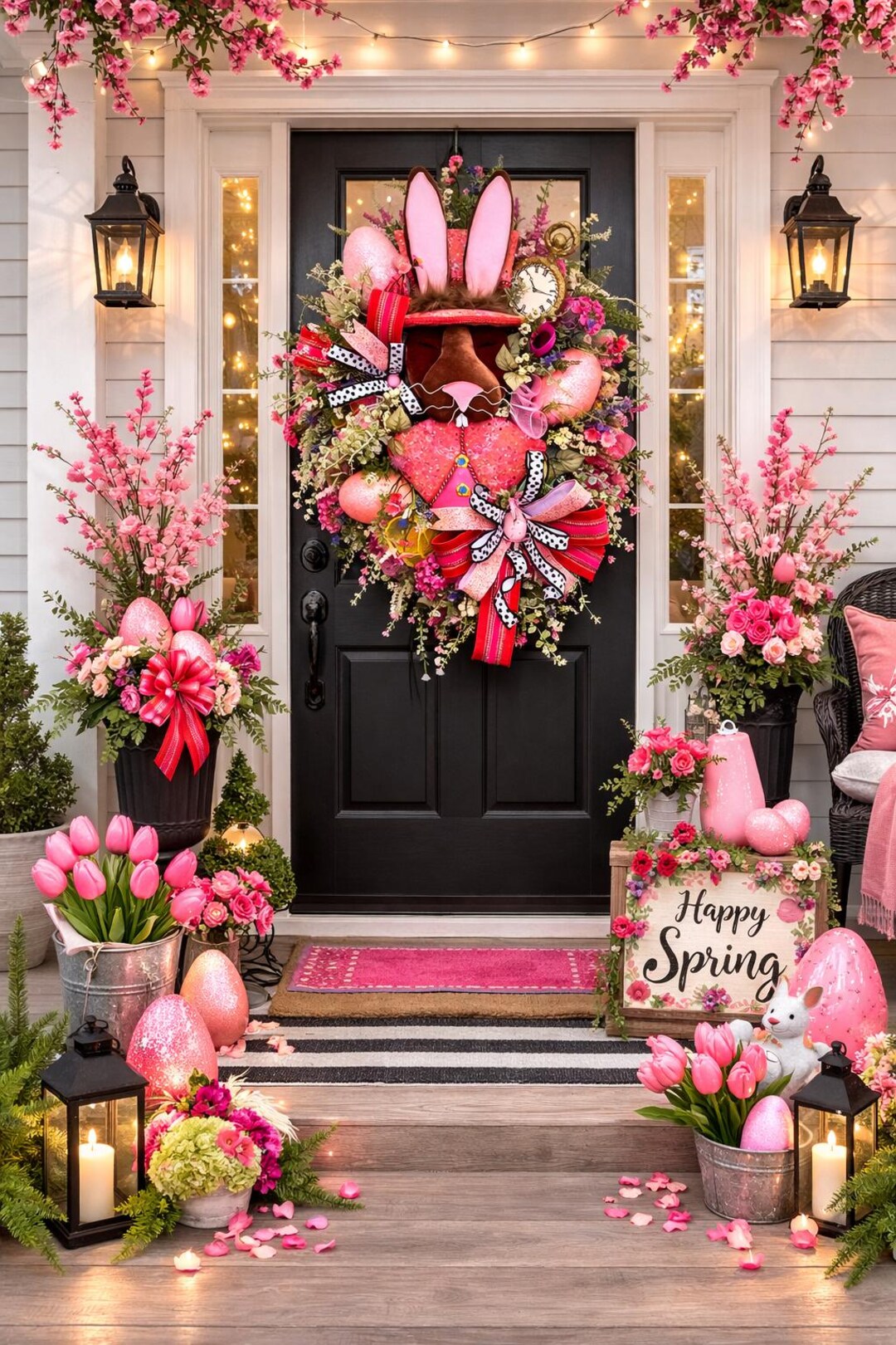 Easter Wreath, Spring Door Decor, Bunny Wreath, Spring Decor for Door ...