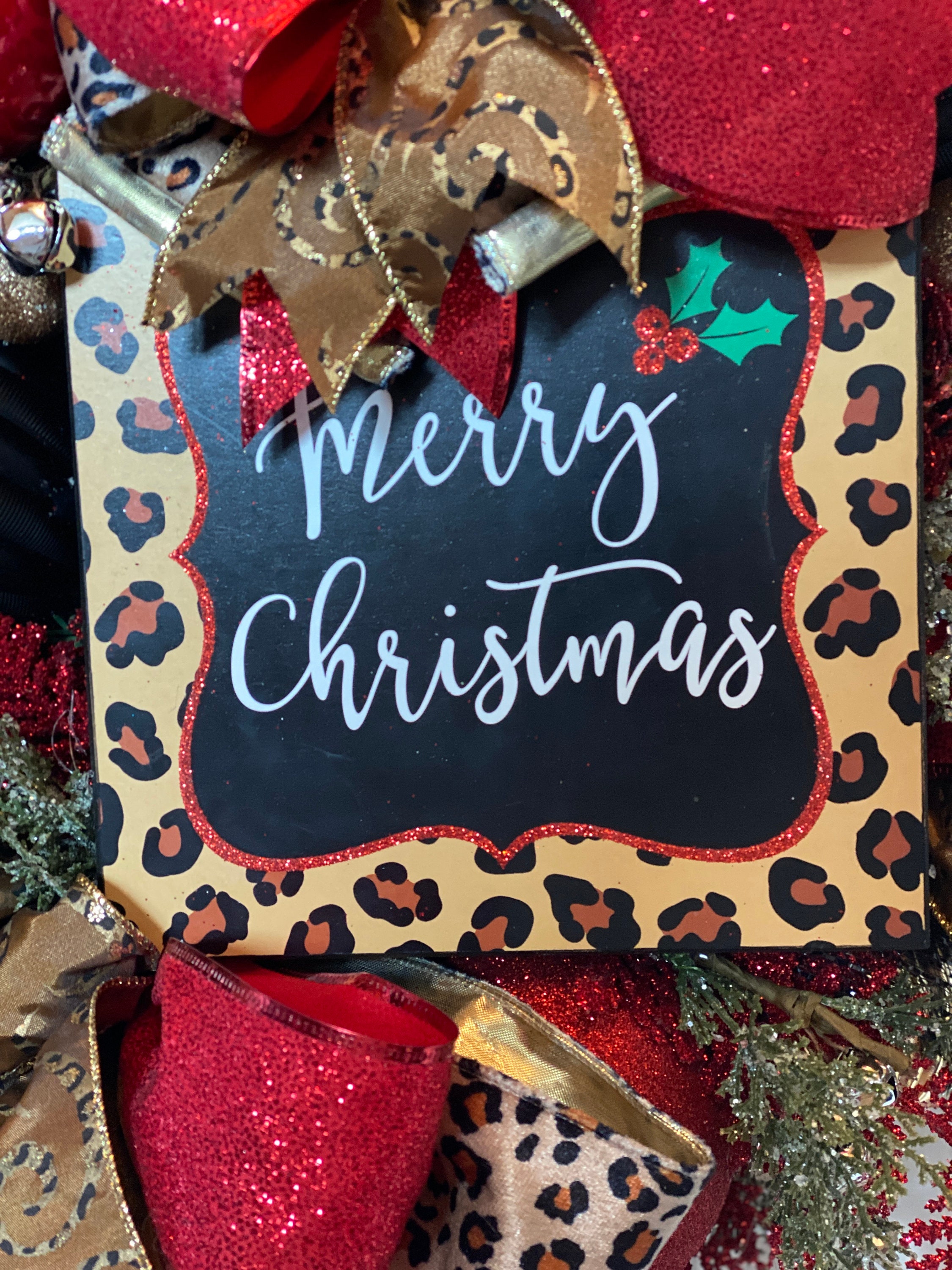 Leopard Christmas Animal Print Wreath Leopard Decorations - Etsy UK