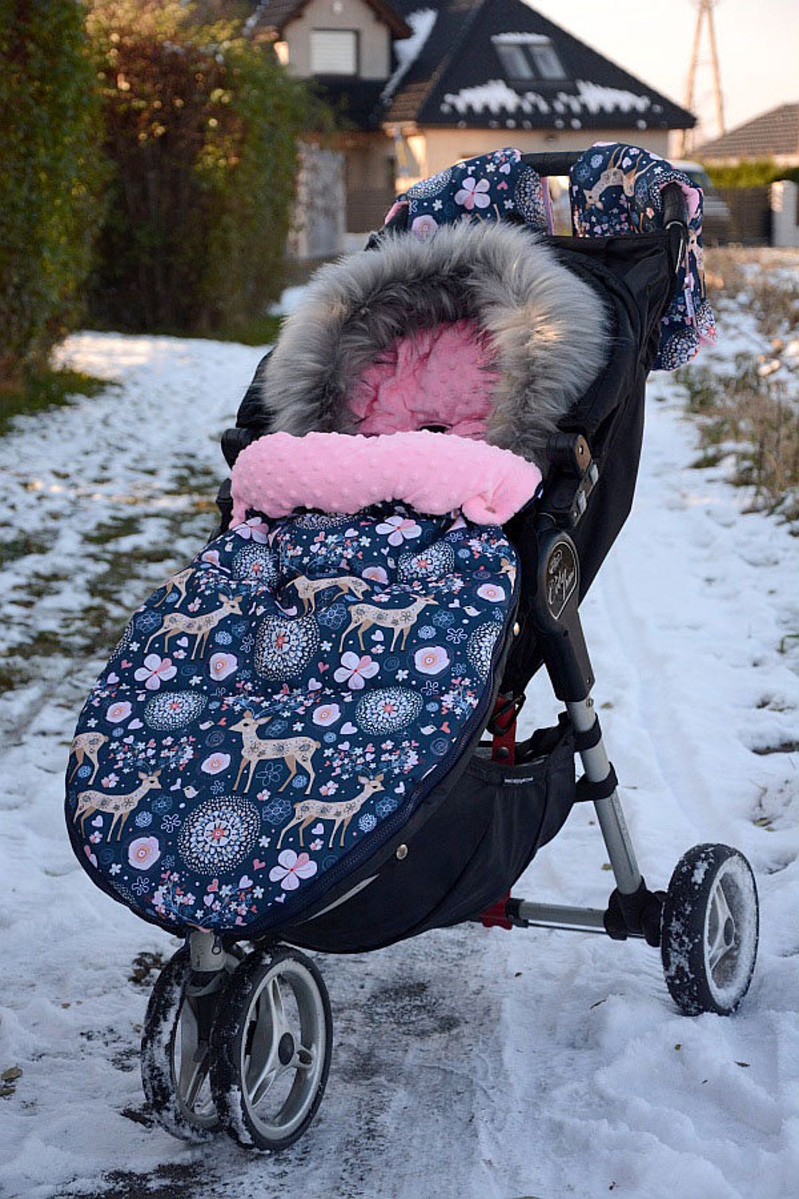 Waterproof Stroller Sleeping Bag With Fur / Stroller Footmuff - Etsy ...