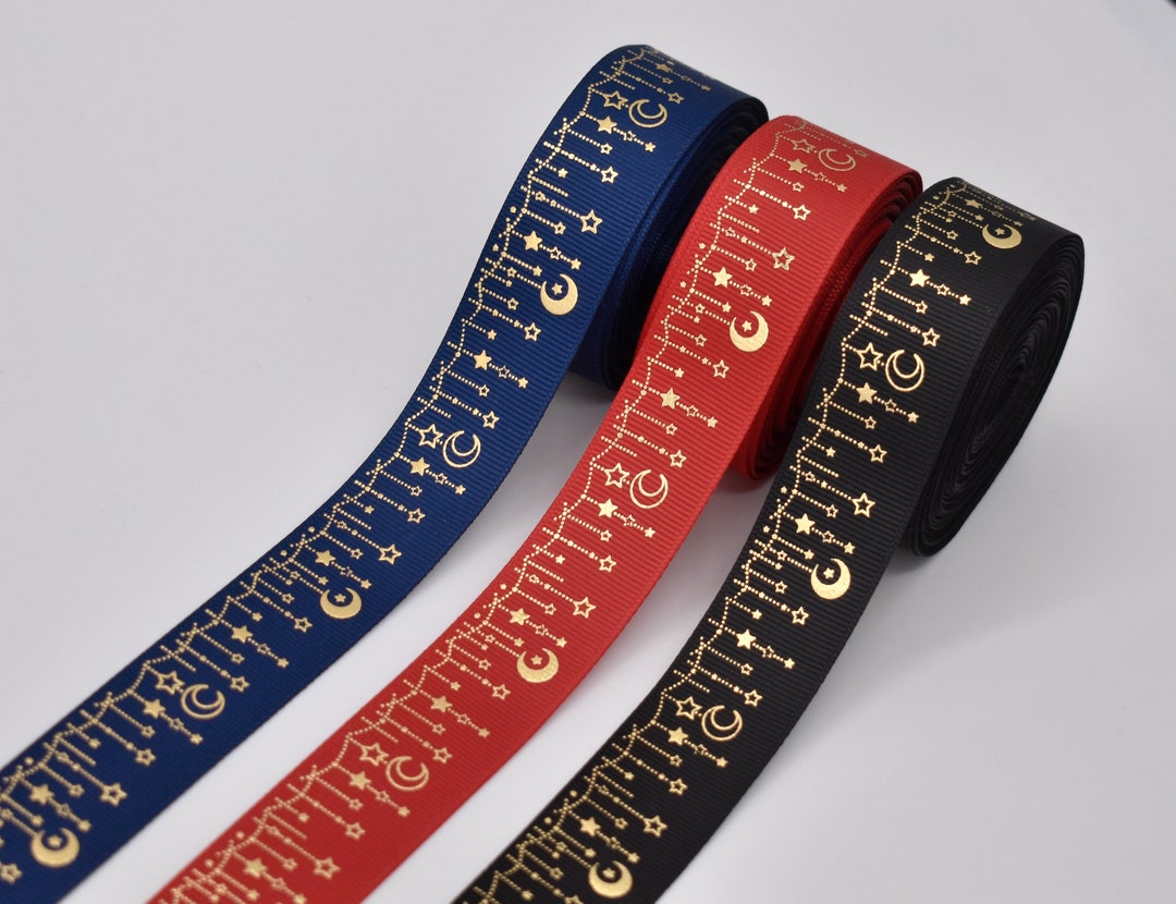 Gold Moon and Stars Curtain 25mm Grosgrain Ribbon per Metre - Etsy