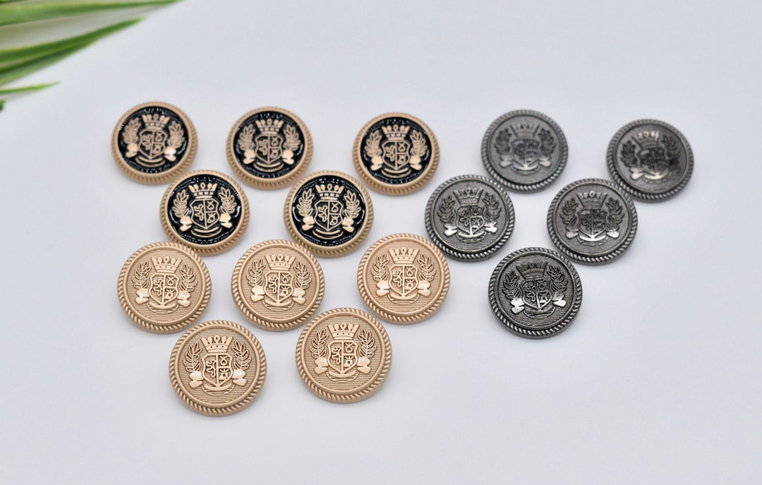 Set of 5 Military Style Shank Buttons - Etsy