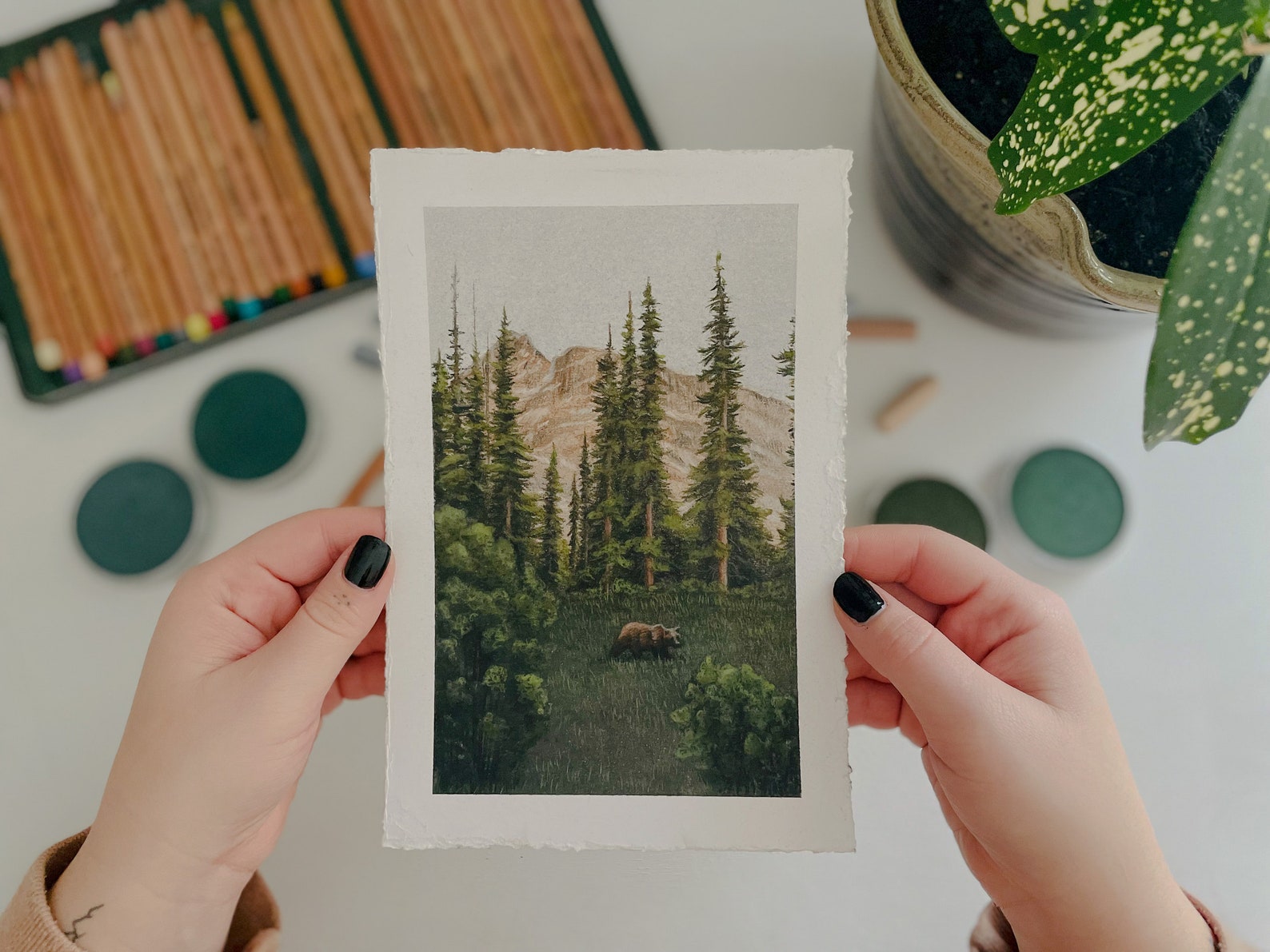Art Print Forest Mini Pastel Pencil Drawing Wildlife Art Aesthetic ...