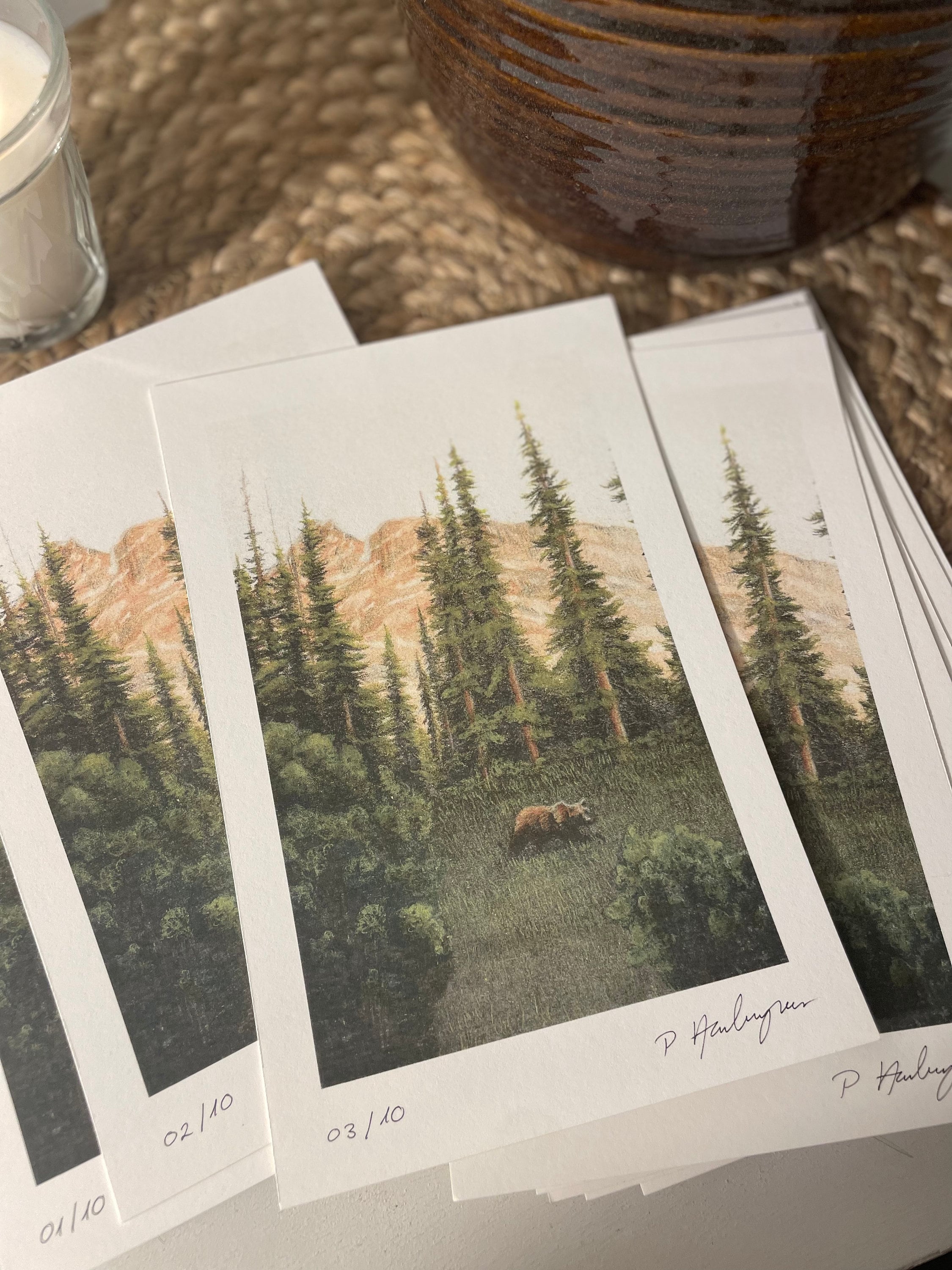 Art Print Forest Mini Pastel Pencil Drawing Wildlife Art Aesthetic ...