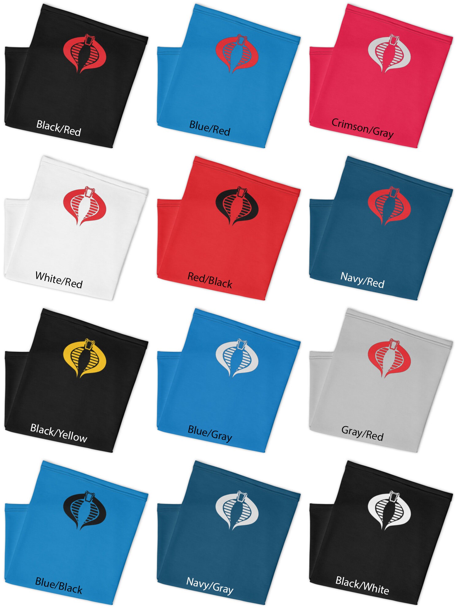 COBRA Neck Gaiter Face Mask Choose Color GI Joe Fan Art - Etsy