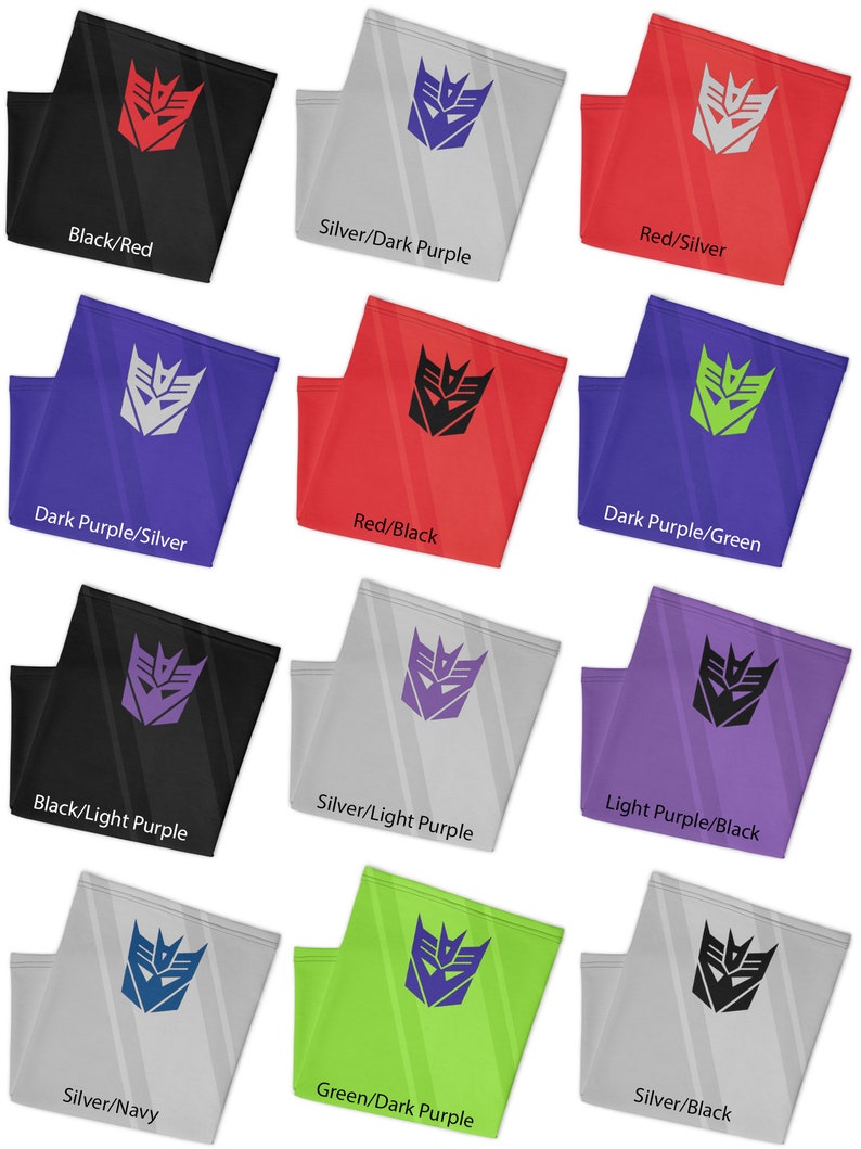 Transformers Decepticon Neck Gaiter Face Mask Choose Color - Etsy