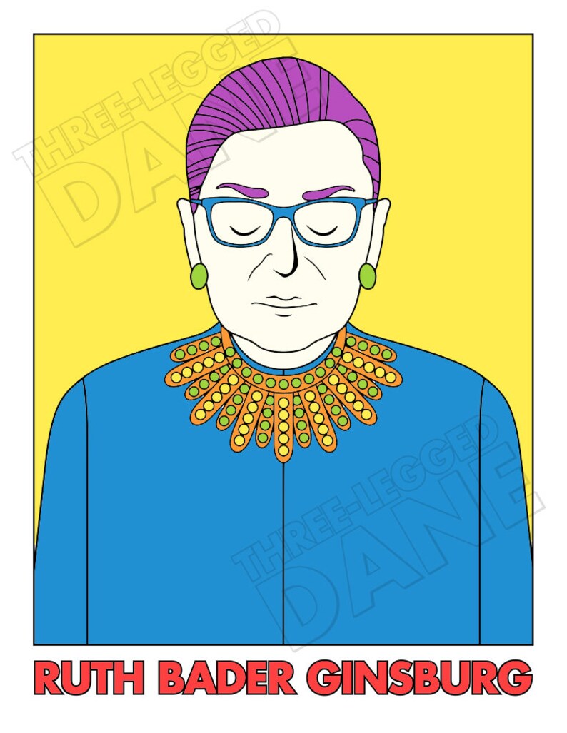 Coloring Page Ruth Bader Ginsburg Instant PDF Digital | Etsy