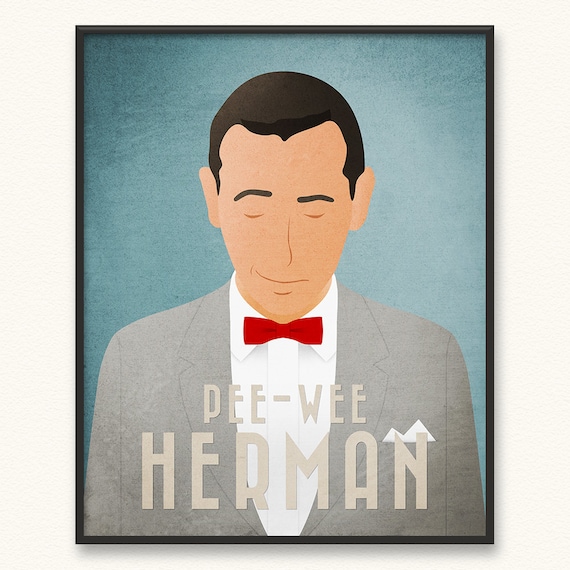 Pee-wee Herman Giclée Art Print Minimalist Portrait Poster | Etsy