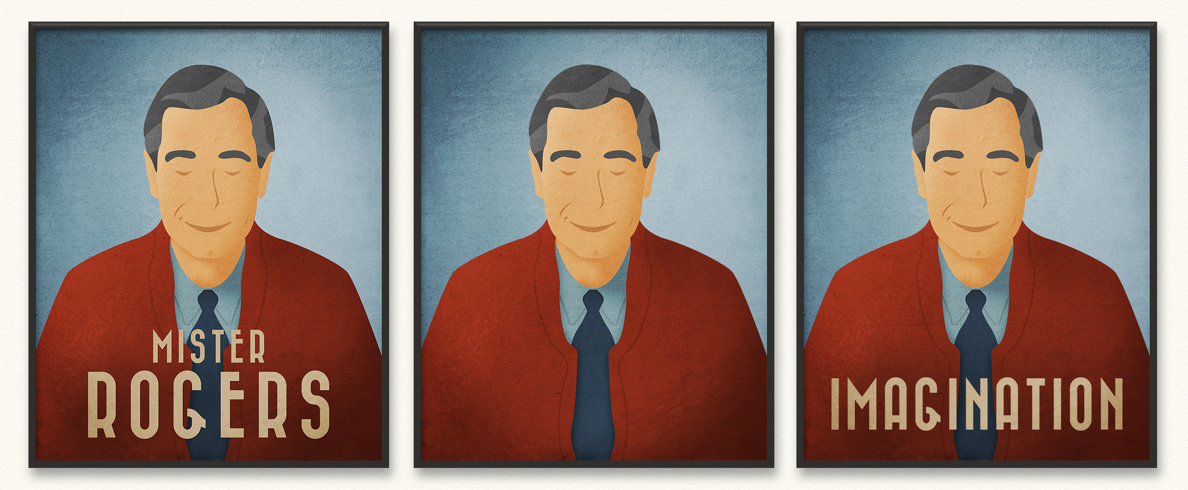 Mister Rogers Giclée Art Print Minimalist Portrait Poster Choose Style ...