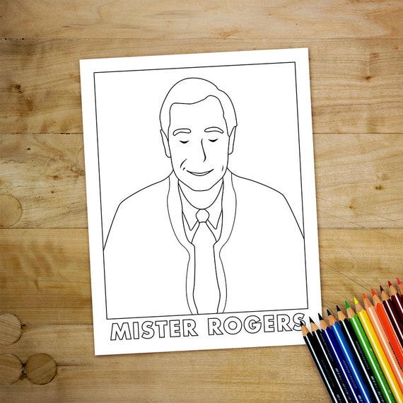 Coloring Page Mister Rogers Instant PDF Digital Download | Etsy