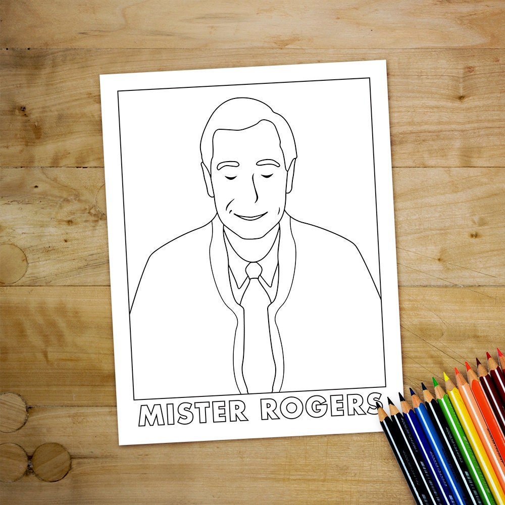 Coloring Page • Mister Rogers • Instant PDF Digital Download ...