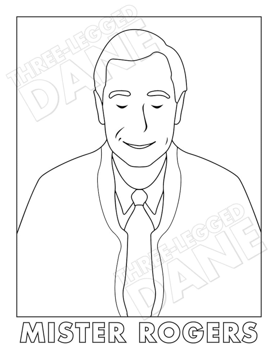 Coloring Page • Mister Rogers • Instant PDF Digital Download ...