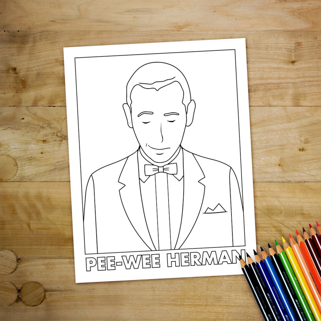 Coloring Page • Pee-wee Herman • Instant PDF Digital Download ...