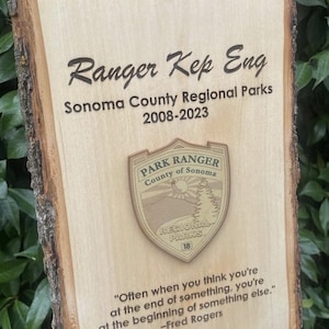 Custom Live Edge Wood Plaque - 8" X 11" - Laser Engraved With Custom ...