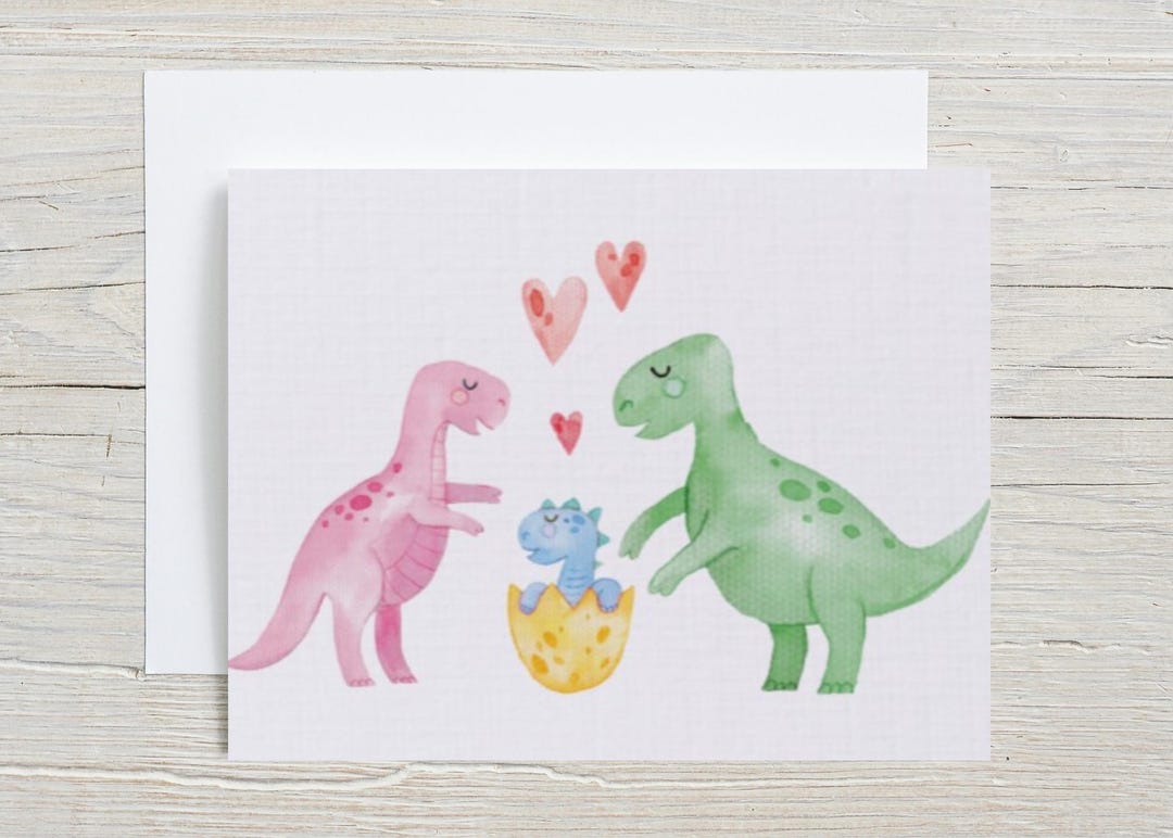 Dinosaur Baby Shower Card: New Baby Boy Congratulations - Etsy