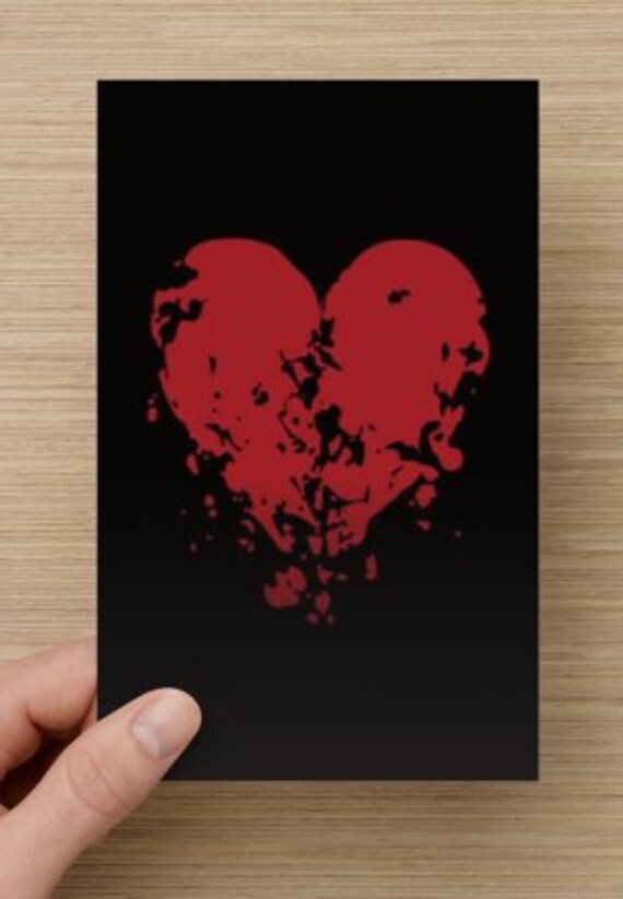 Shattered Heart Card. Broken Heart Card. Sorry Card. I Am | Etsy